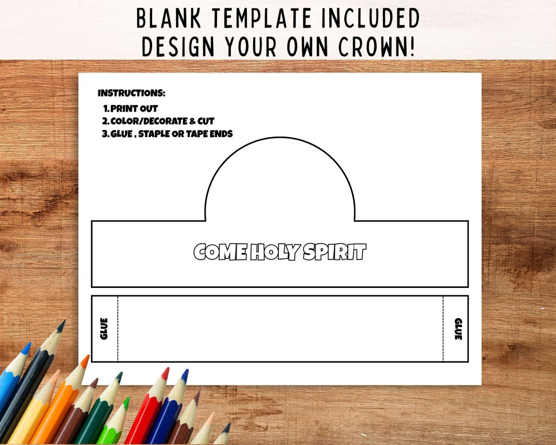 Pentecost Craft Printable Crown, Bible Craft for Kids, Sunday School ...