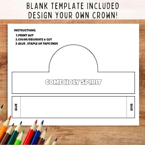 Pentecost Craft Printable Crown, Bible Craft for Kids, Sunday School ...