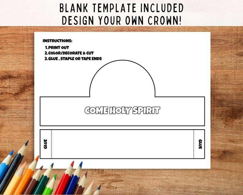 Pentecost Craft Printable Crown, Bible Craft for Kids, Sunday School ...