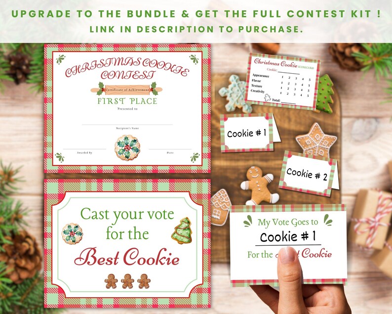 Cookie Bake off Score Cards, Cookie Decorating Contest, Christmas ...