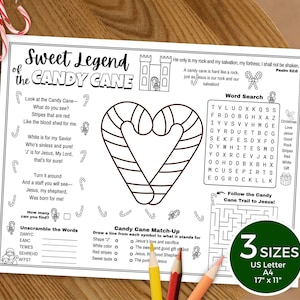 Candy Cane Legend Coloring Page - Etsy