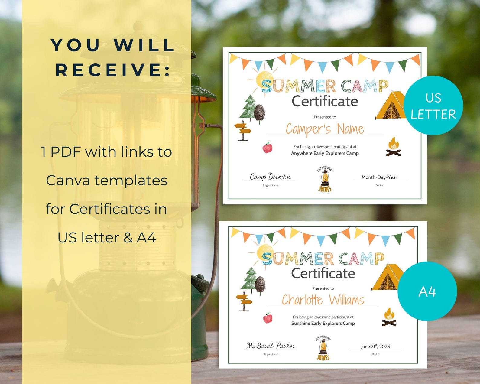 Summer Camp Editable Certificate Template, at Home Summer Camp Awards ...