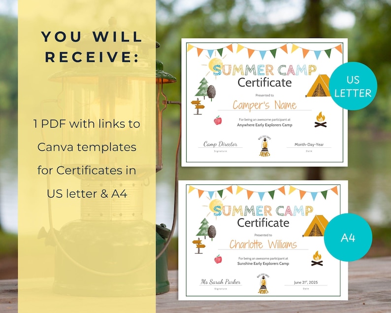 Summer Camp Editable Certificate Template, at Home Summer Camp Awards ...