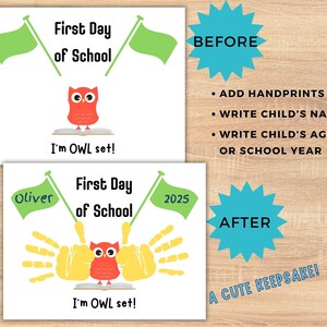 First Day of School Handprint Craft, Preschool Handprint, Craft for ...
