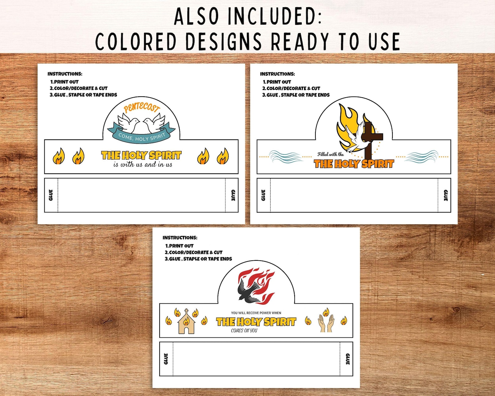 Pentecost Craft Printable Crown, Bible Craft for Kids, Sunday School ...