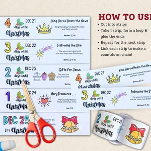 Nativity Story Christmas Countdown Chain, Bible Verse Advent Calendar ...