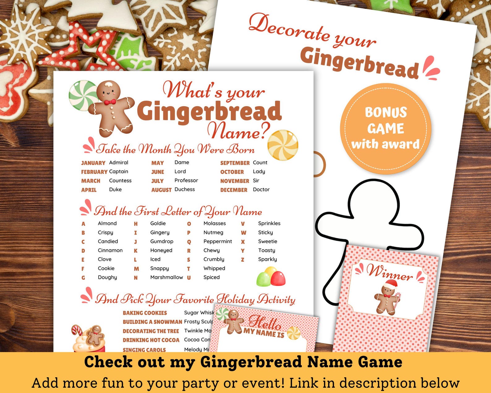 Gingerbread House Decorating Contest Kit, Christmas Award Certificates ...