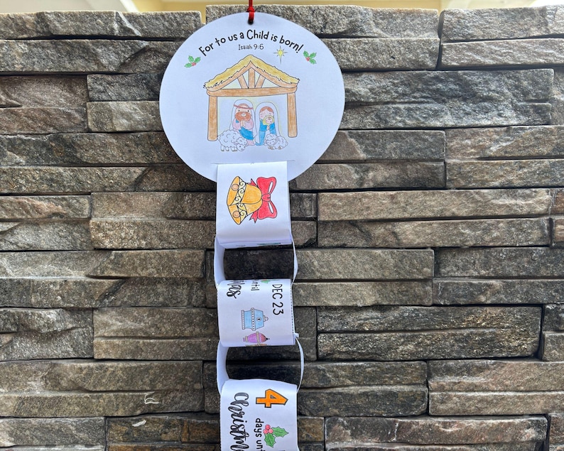 Nativity Story Christmas Countdown Chain, Bible Verse Advent Calendar ...