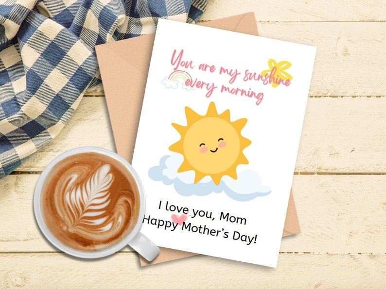 Mother's Day Printable Card, Sunshine Mom's Day Card, Instant Digital ...