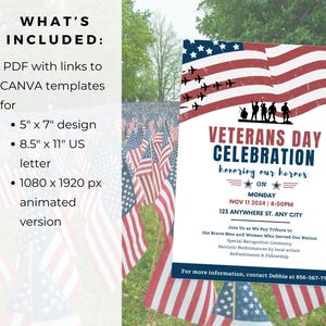 Editable Veterans Day Event Flyer, Animated Invitation Party Template ...