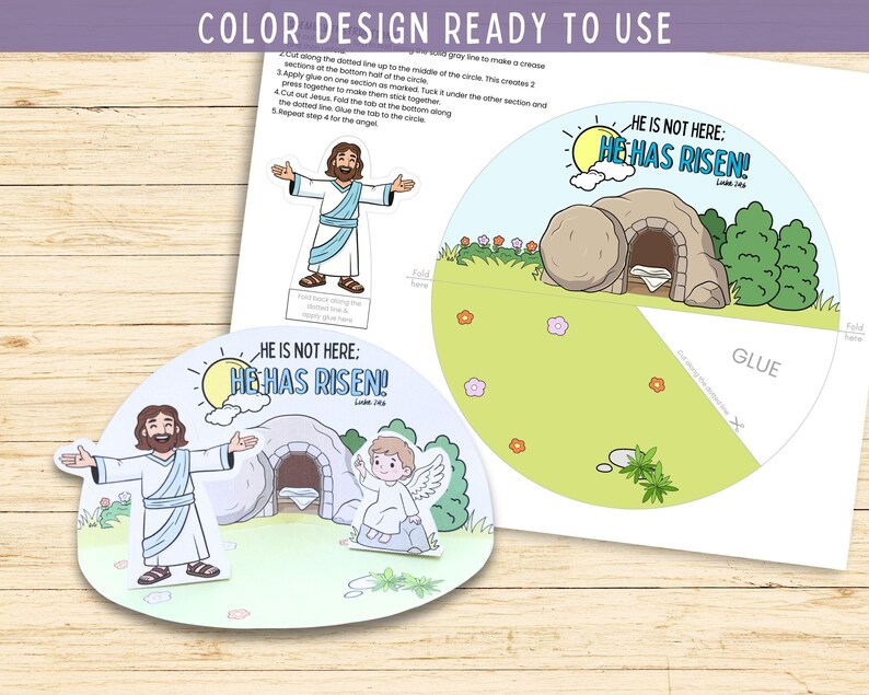 He is Risen Craft 3D Printable Diorama, Easter Sunday School Craft ...