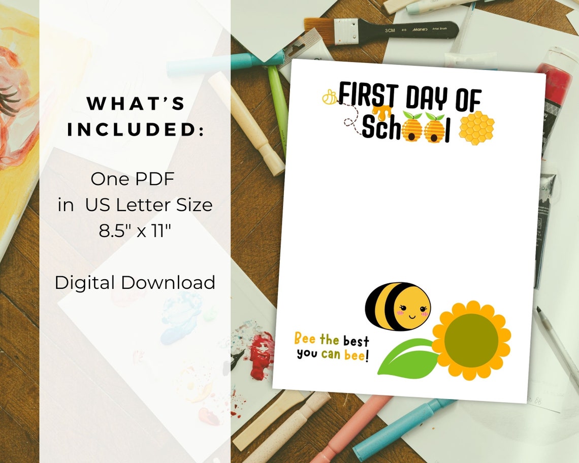 First Day of School Bee Handprint Craft for Toddler, Preschool ...