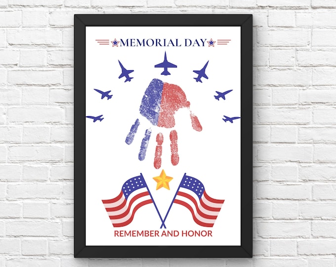 Memorial Day Handprint Craft, Patriotic Kids Memorial Day Craft ...