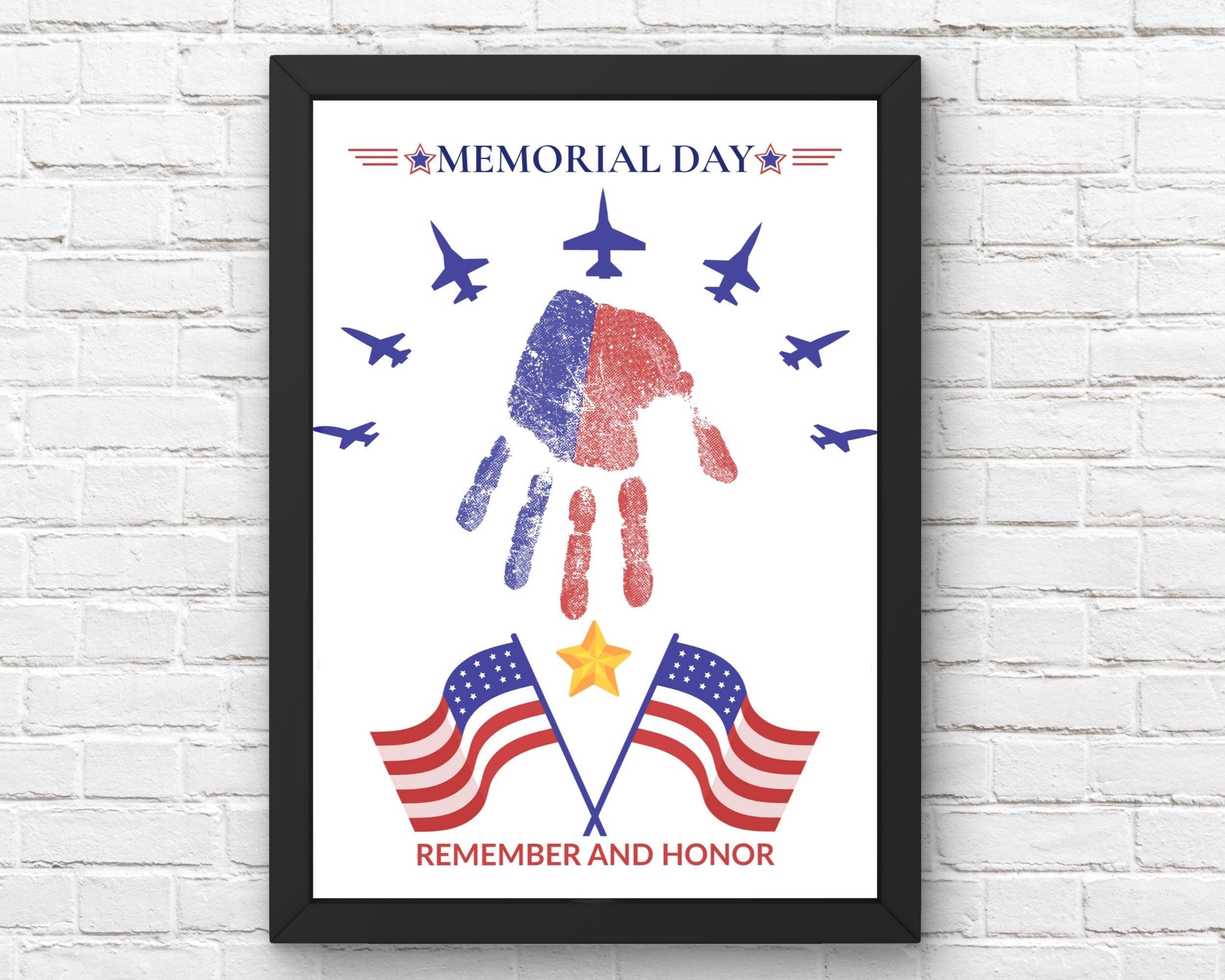 Memorial Day Handprint Craft, Patriotic Kids Memorial Day Craft ...