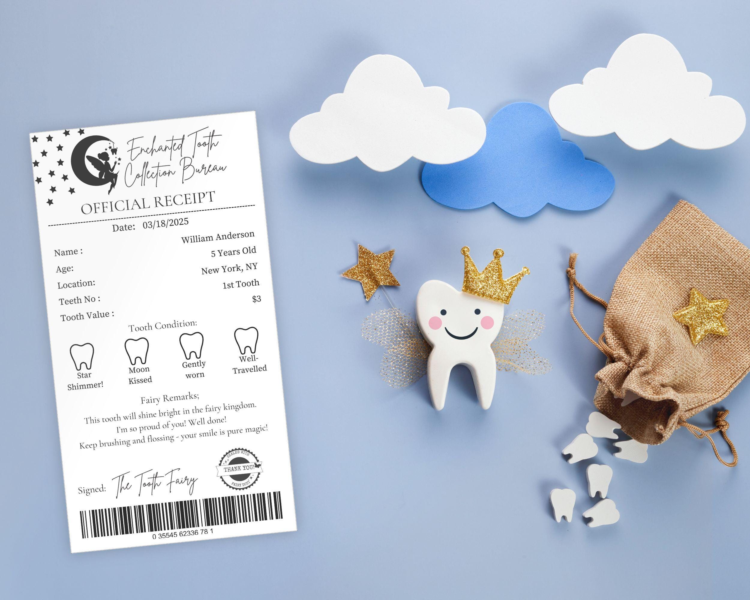 Editable Tooth Fairy Receipt Template, Tooth Fairy Note, First Lost ...