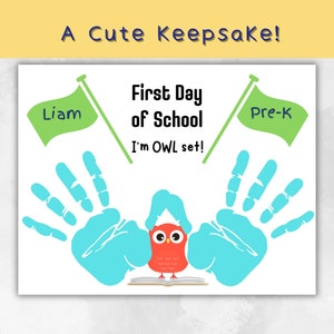 First Day of School Handprint Craft, Preschool Handprint, Craft for ...
