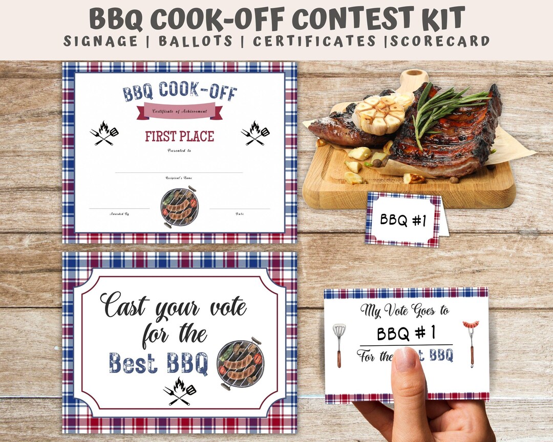BBQ Cook off Printable Award Certificates, Bbq Cookoff Voting Cards ...