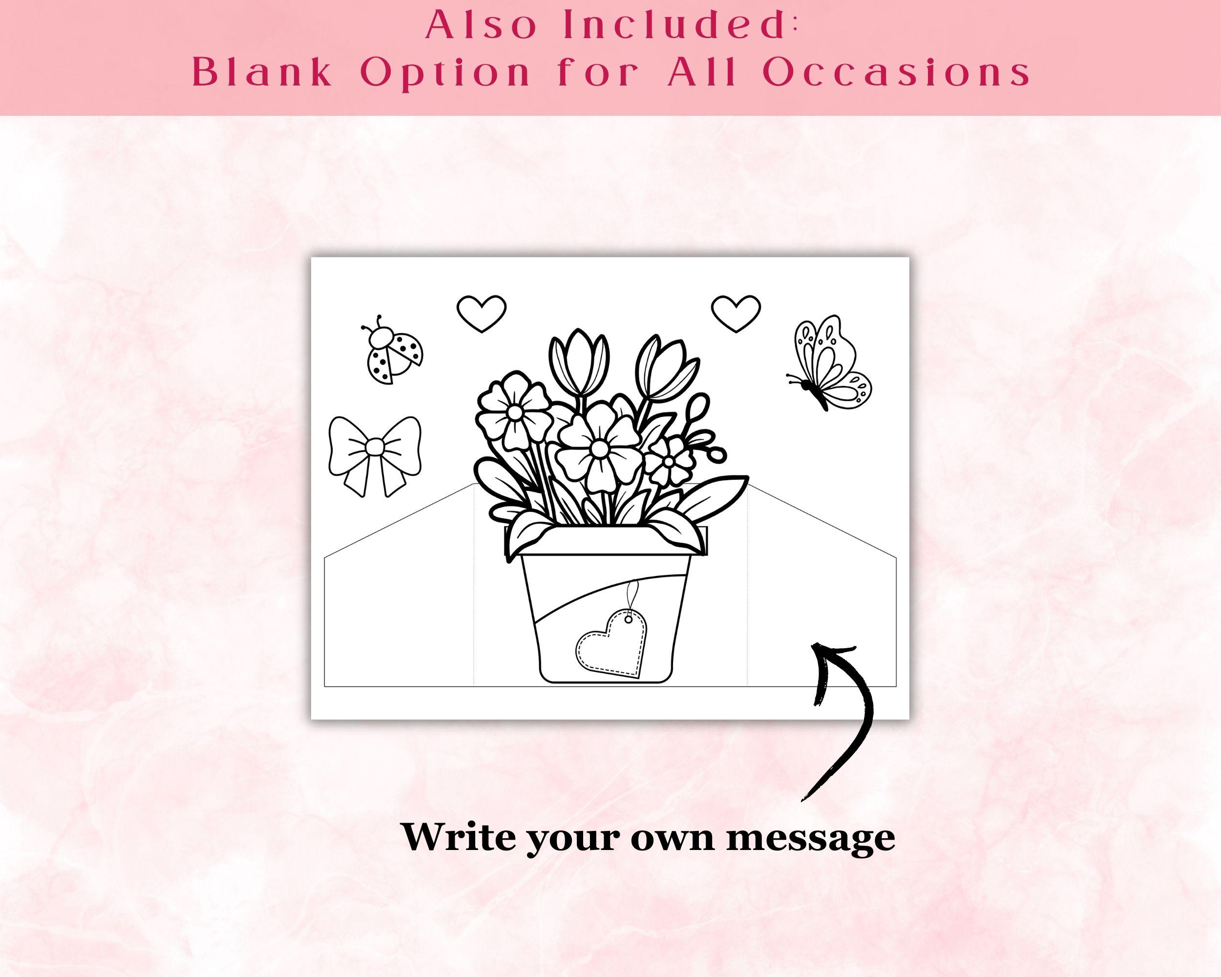 Mothers Day Flower Coloring Card, Proverbs 31 Mothers Day Card, Bible ...