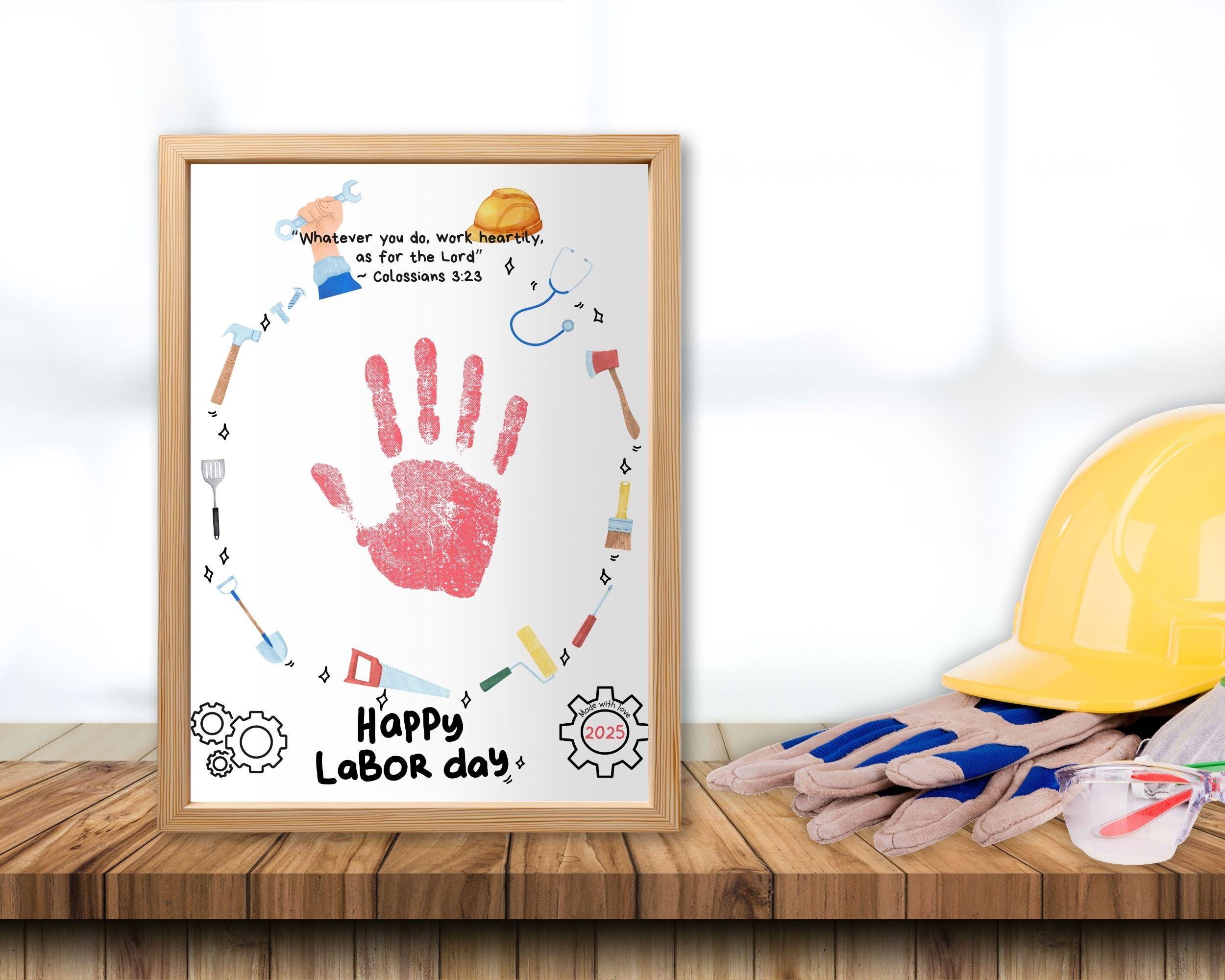 Bible Verse Labor Day Handprint Craft, Sunday School Craft, Christian ...