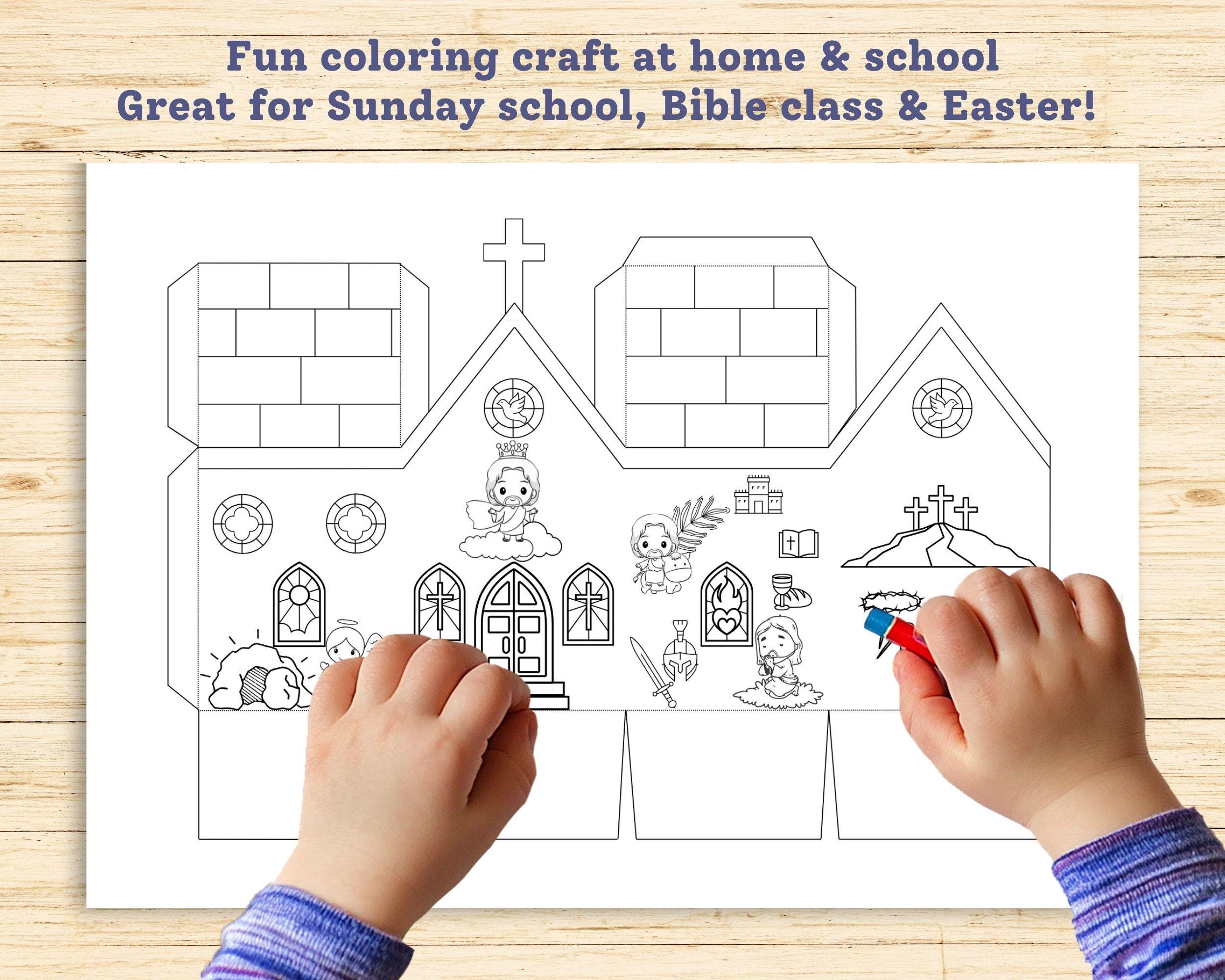 Easter Craft for Kids, Easter Story DIY 3D Paper House Template, Easter ...