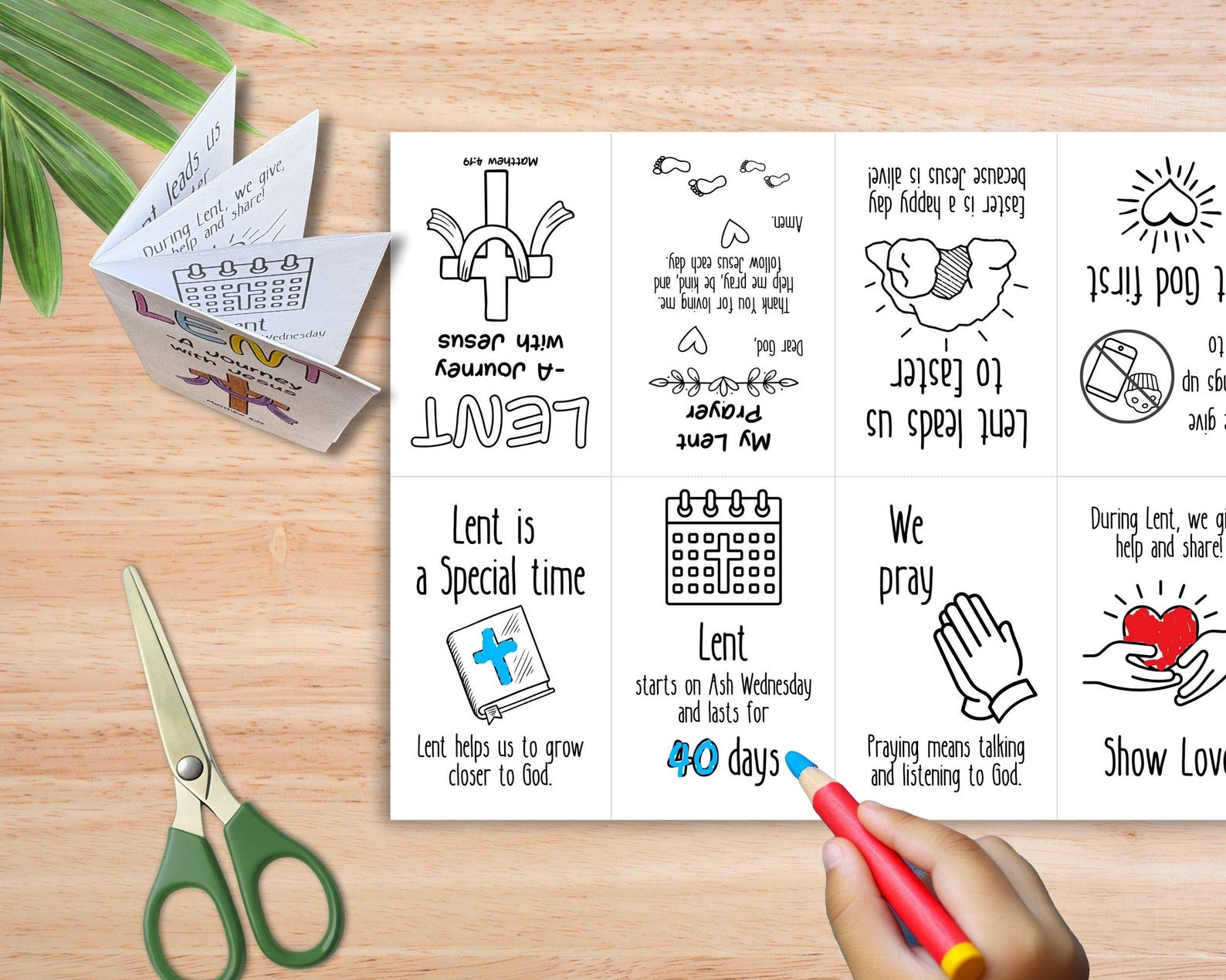 Lent Craft for Kids, Lent Coloring Mini Book Printable, Lent Sunday ...