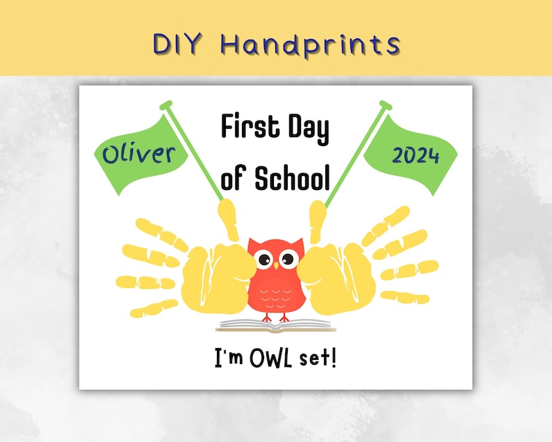First Day of School Handprint Craft, Preschool Handprint, Craft for ...