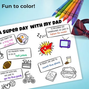 All About My Dad, Fathers Day Coloring Book, Fathers Day Fill in the ...