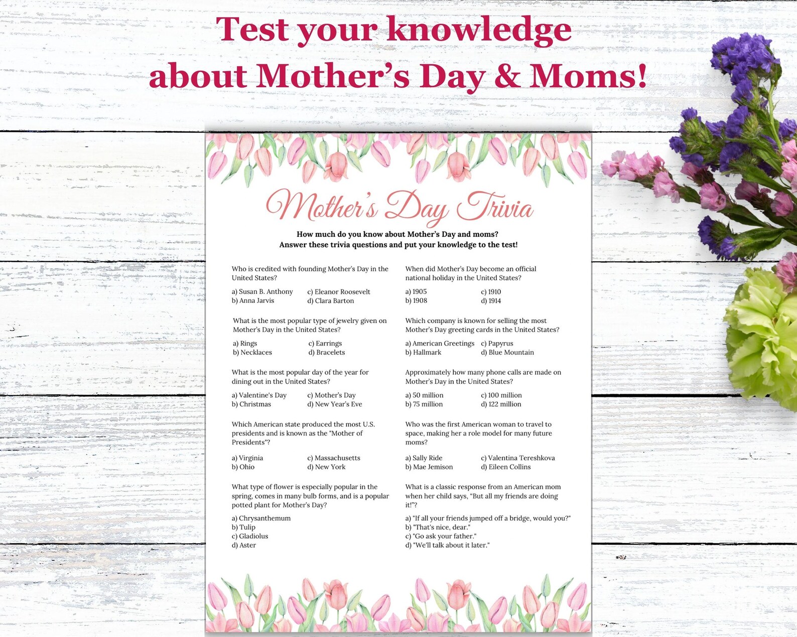 Mothers Day Trivia Questions, Mothers Day Games for Seniors Adults ...
