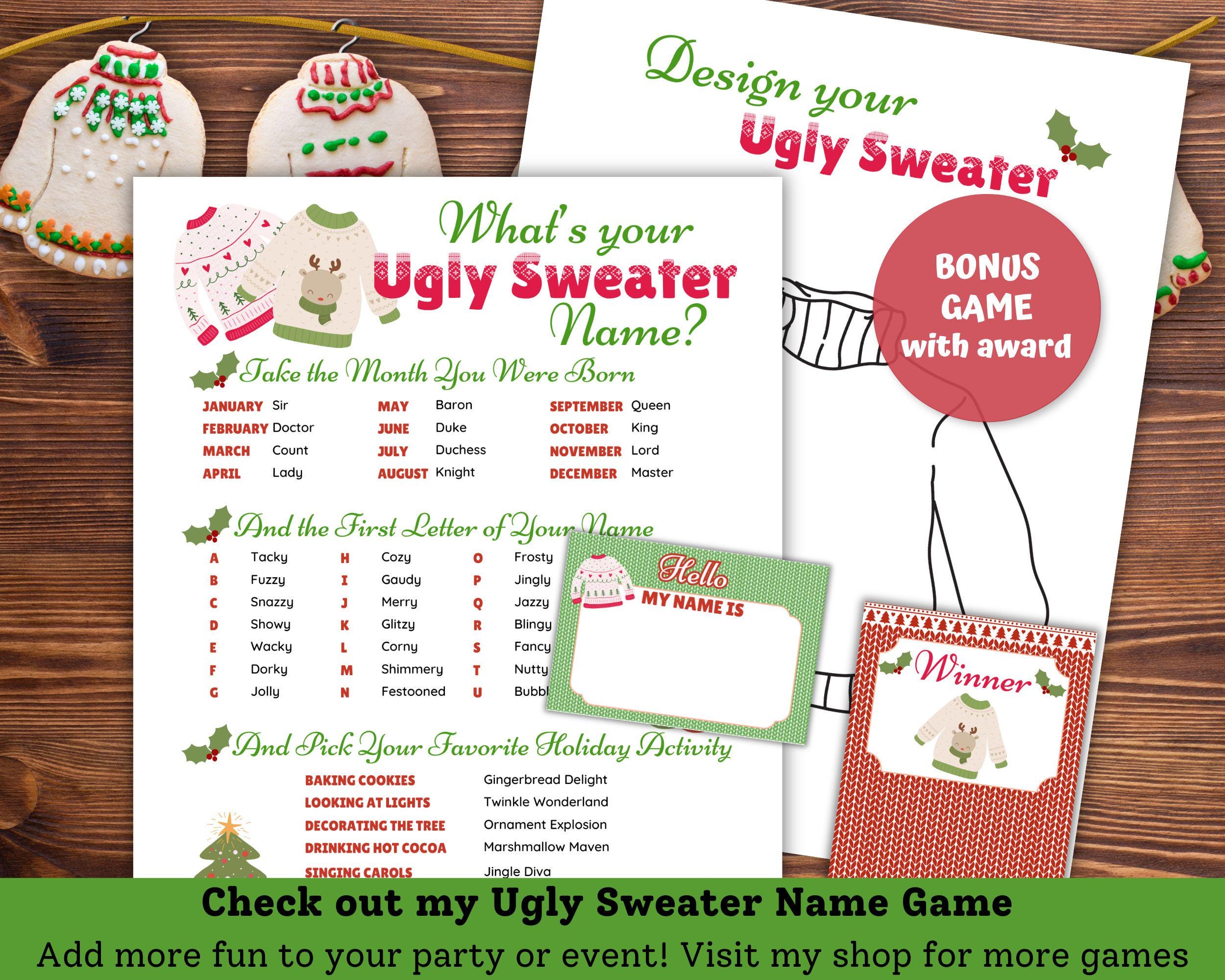 Ugly Christmas Sweater Contest Printable Awards, Christmas Award ...