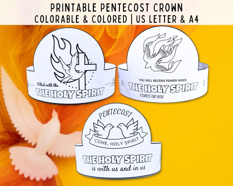 Pentecost Craft Printable Crown, Bible Craft for Kids, Sunday School ...