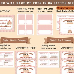 Gingerbread House Decorating Contest Kit, Christmas Award Certificates ...