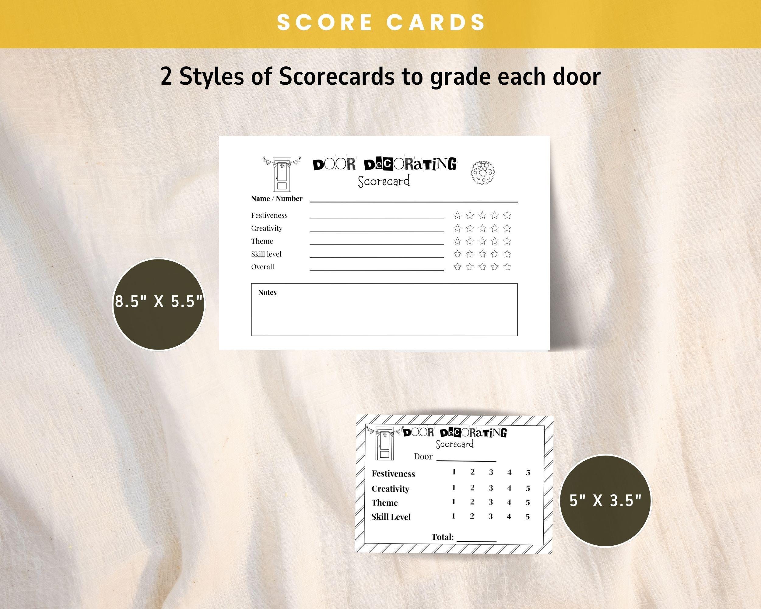Door Decorating Score Card, Classroom Door Decorating Contest Ballot ...