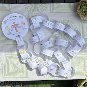40 Days of Lent Countdown Chain, Lent Calendar for Kids, Lent Sunday ...