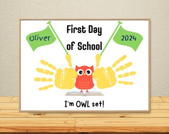 First Day of School Bee Handprint Craft for Toddler, Preschool ...