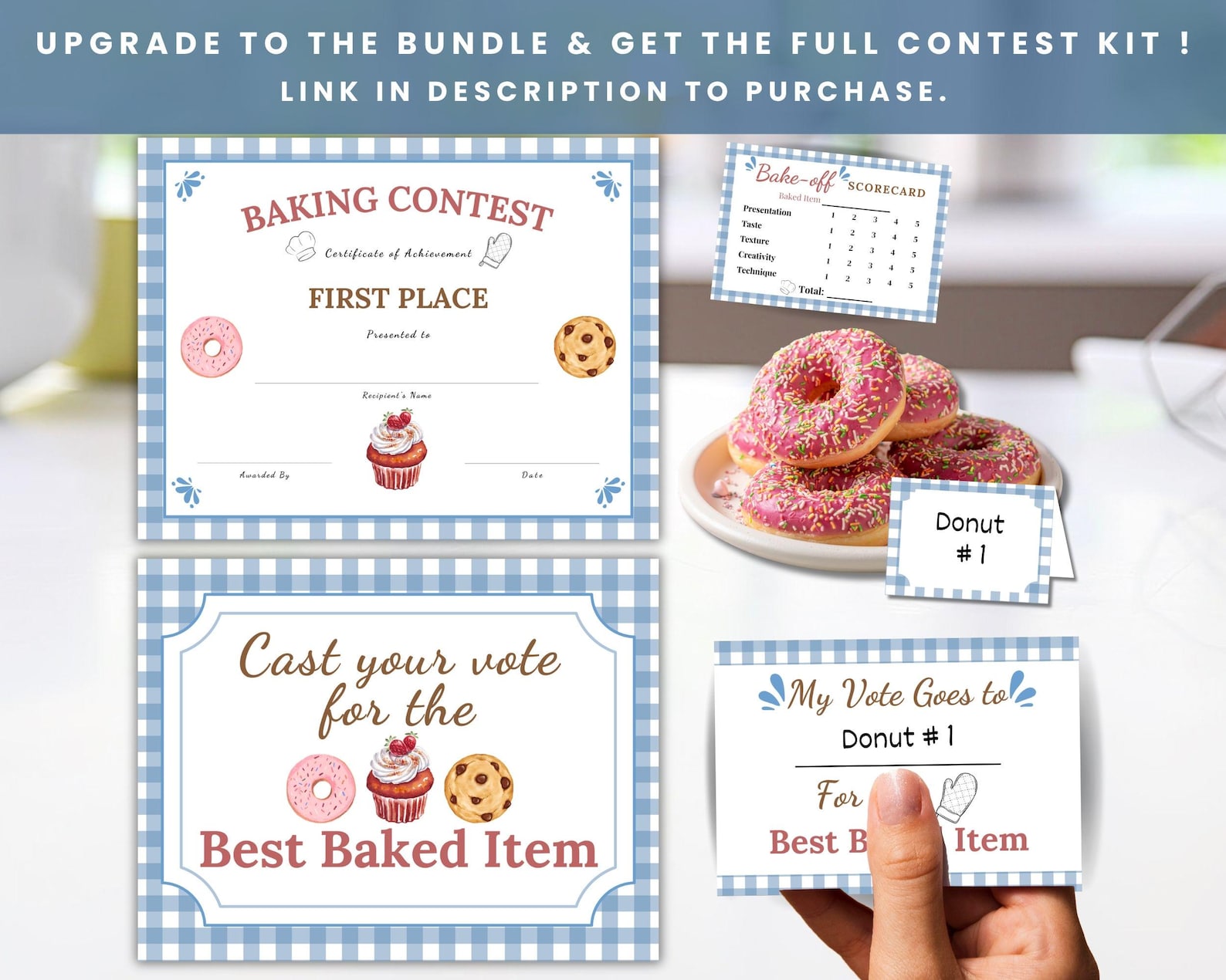 Bake off Score Cards, Baking Contest Score Sheet, Bake off Ballots ...