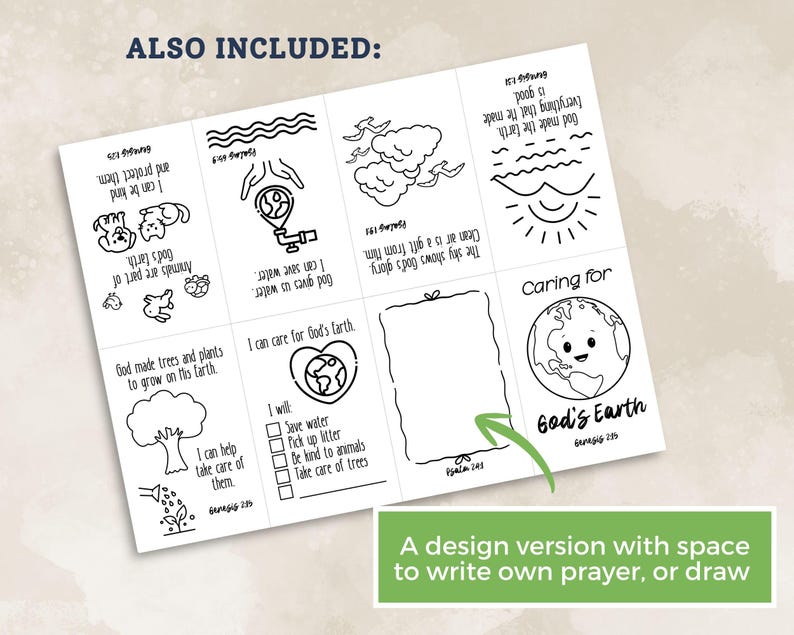 Christian Earth Day Craft, Mini Coloring Book Printable, Sunday School ...