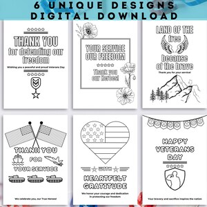 Happy Veterans Day Coloring Card, Thank You Veterans Day Craft ...