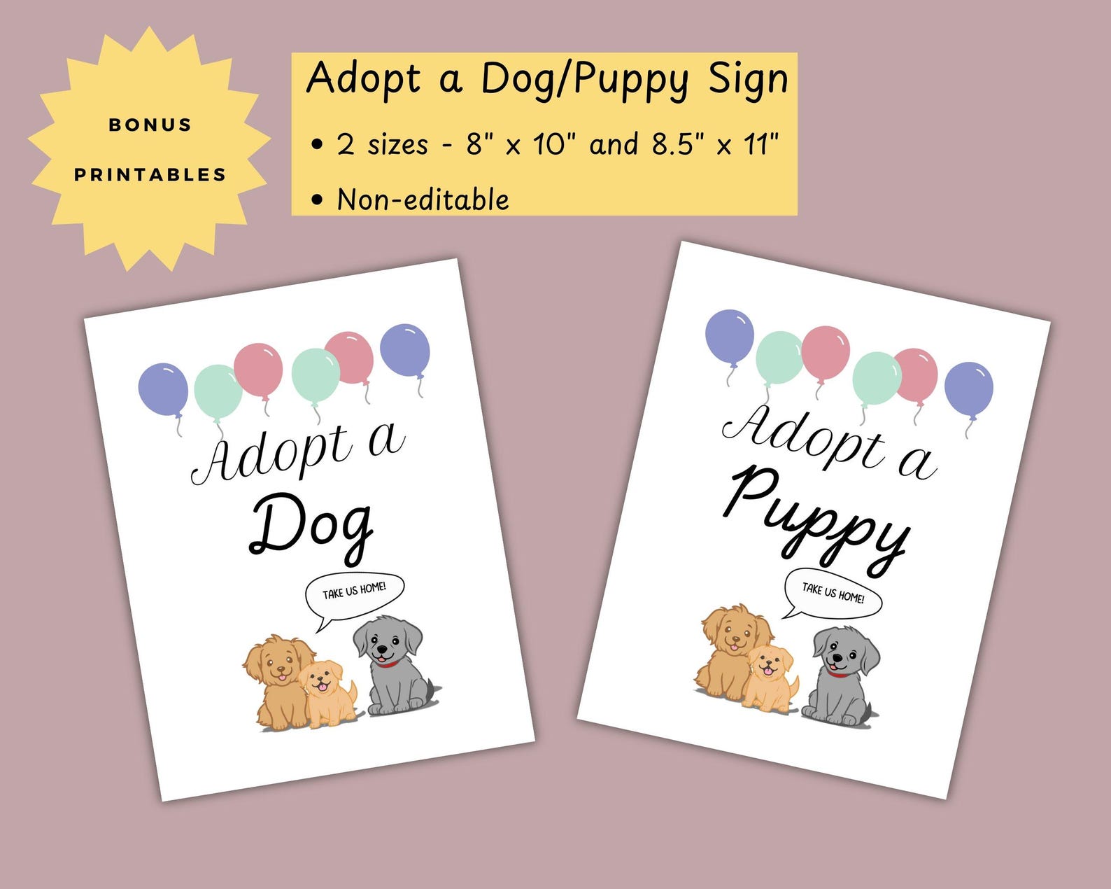 Dog Adoption Certificate Printable, Editable Pet Certificate Template ...