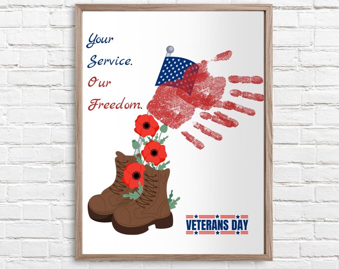 Veterans Day Handprint Craft for Kids, Thank You Veterans Day Craft ...