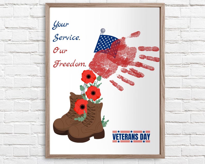 Veterans Day Handprint Craft for Kids, Thank You Veterans Day Craft ...