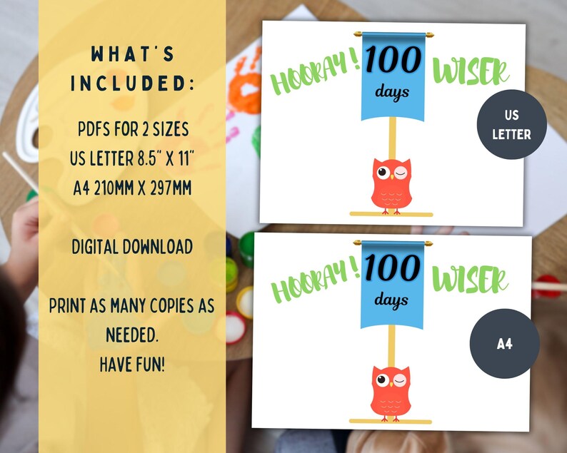 100th Day of School Owl Handprint Craft, Hooray for 100 Days Wiser, 100 ...
