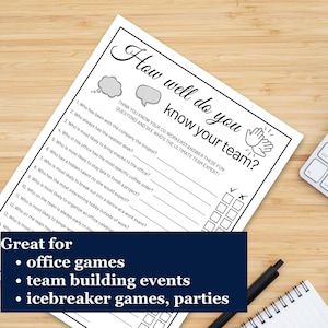 Team Building Games, Icebreaker Office Party Games, How Well Do You ...