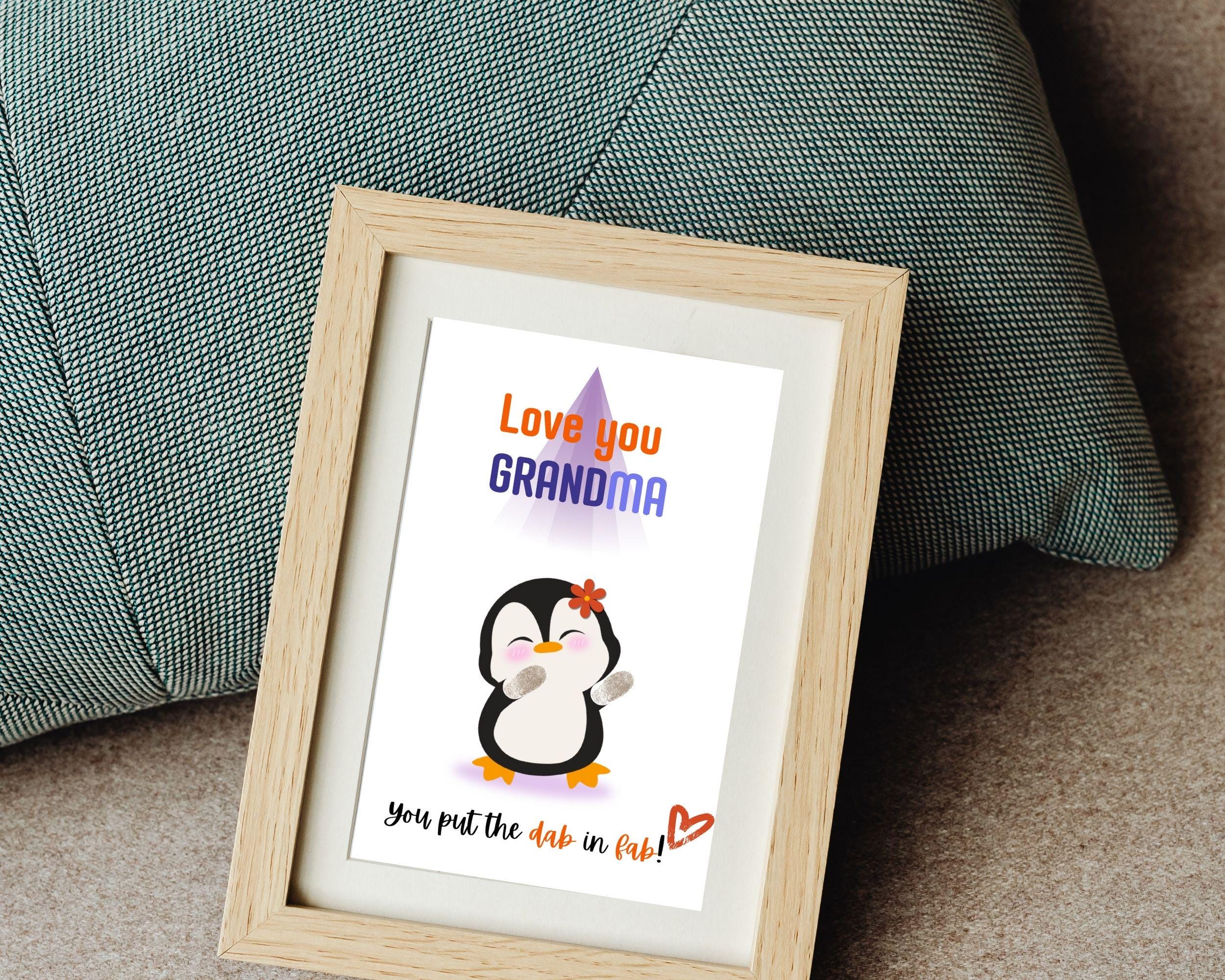 Grandparents Day Handprint Craft, Toddler Fingerprint Art Card ...