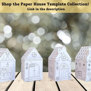 3D Nativity Scene Paper House Template, Christmas Coloring Craft for ...