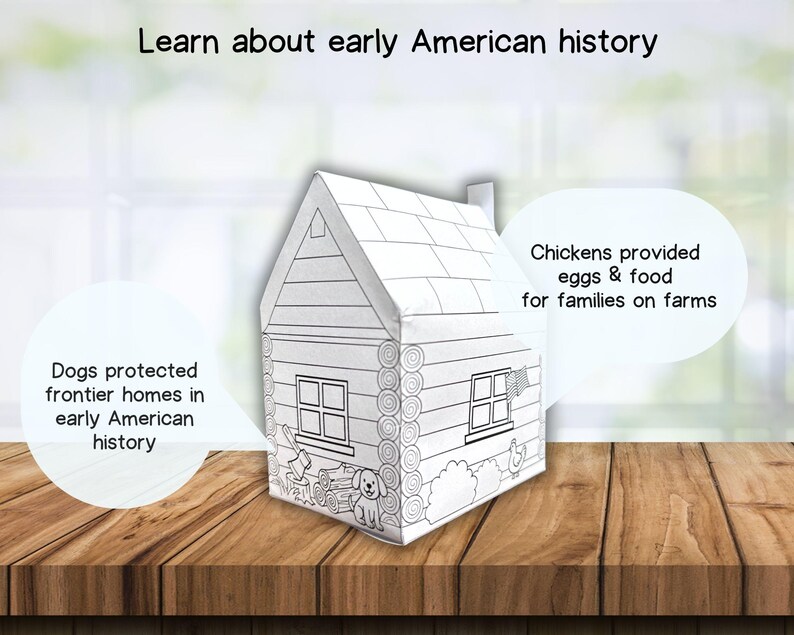 Abraham Lincoln Log Cabin Presidents Day Craft, Paper House Template ...