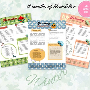 Groovy Teacher Newsletter Template Bundle, Editable Retro Newsletter ...