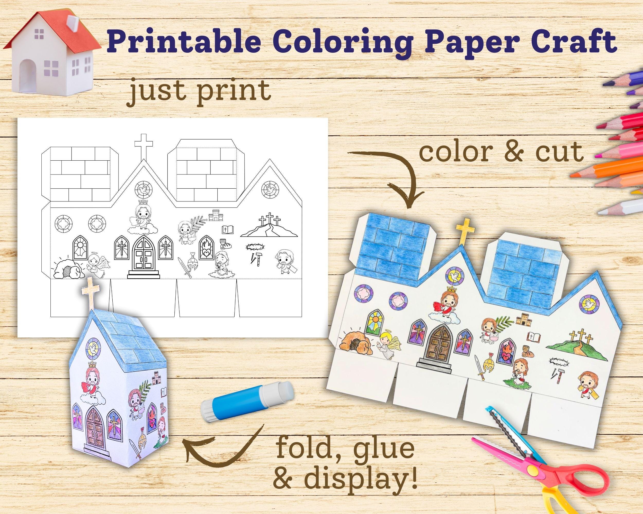 Easter Craft for Kids, Easter Story DIY 3D Paper House Template, Easter ...
