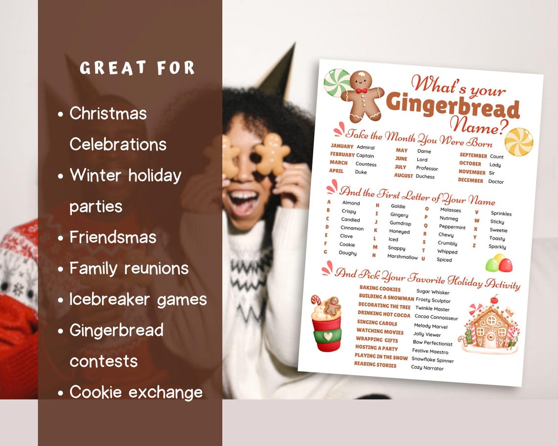 Whats Your Gingerbread Name Generator Game, Gingerbread House ...