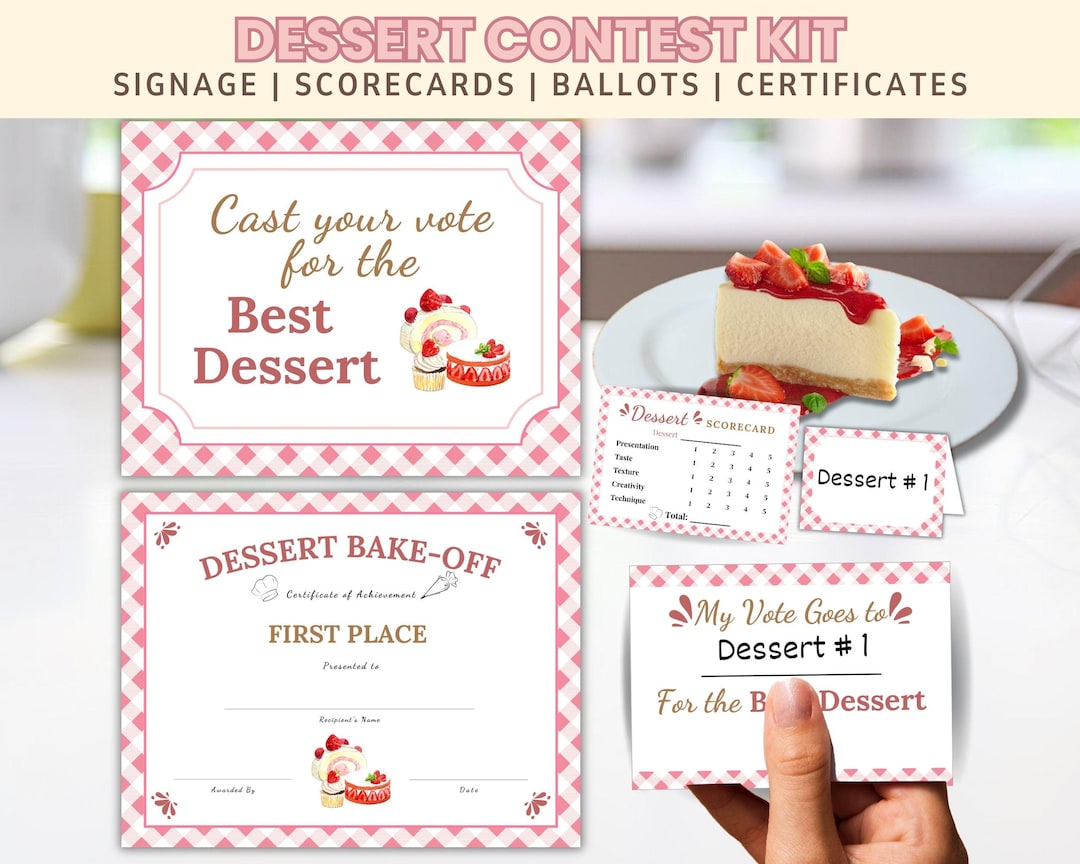 Dessert Bake off Contest Best Dessert Award Certificate, Dessert Baking ...