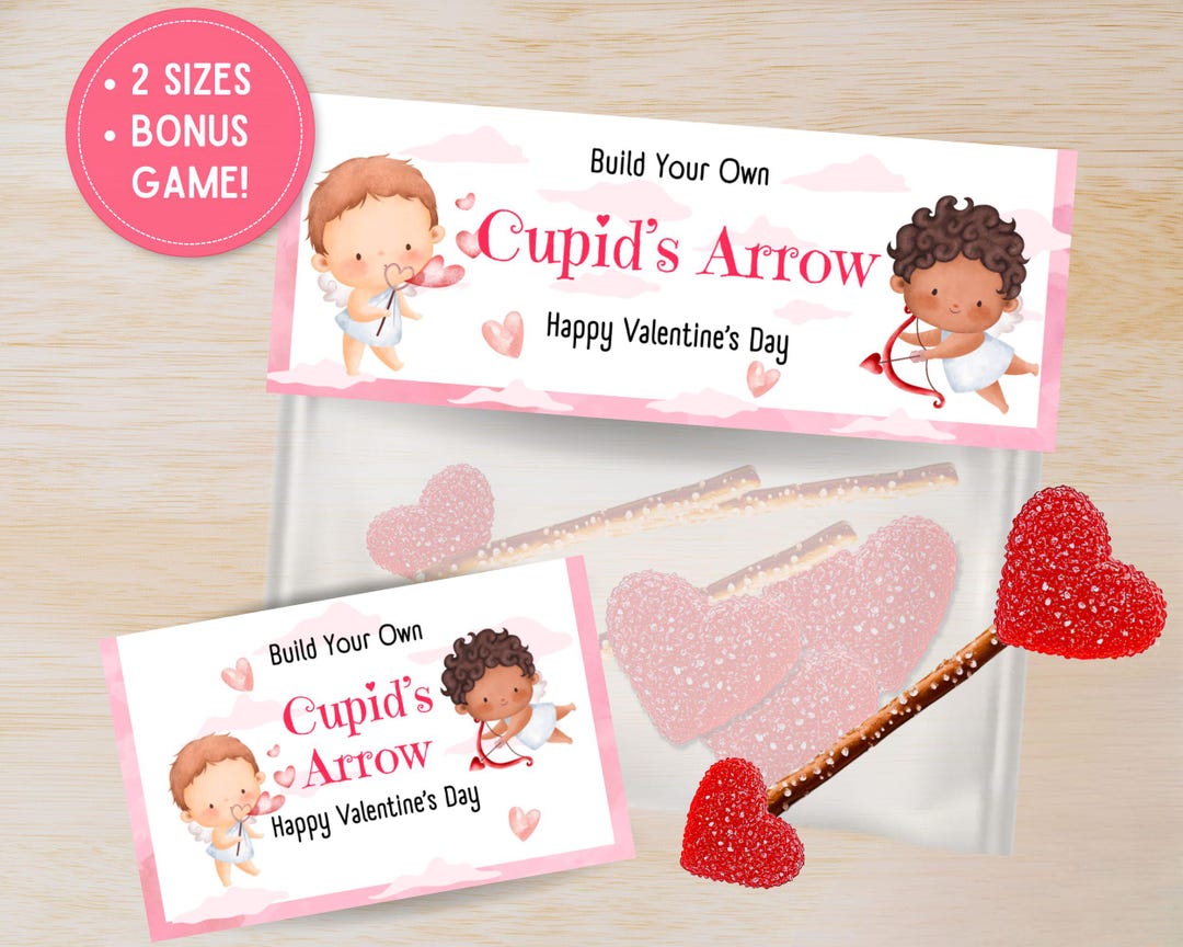 Valentine Printable Treat Bag Topper, Build Your Own Cupid Classroom ...